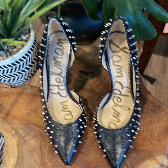 Sam Edelman | Shoes | Sam Edelman Black Leather Spiked Studded Heels ...